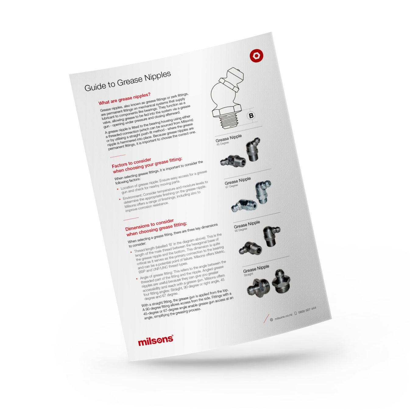 Guide to Grease Nipples | Milsons