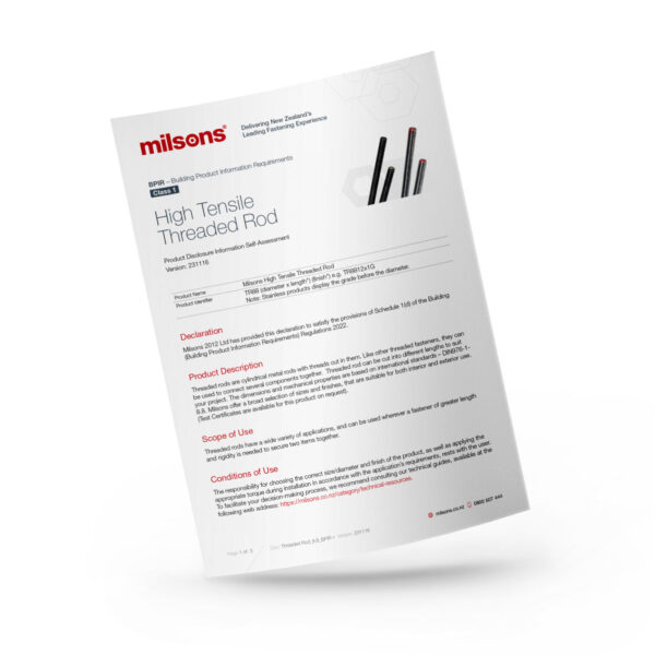 Threaded Rods in Metric and Imperial Sizes | Milsons