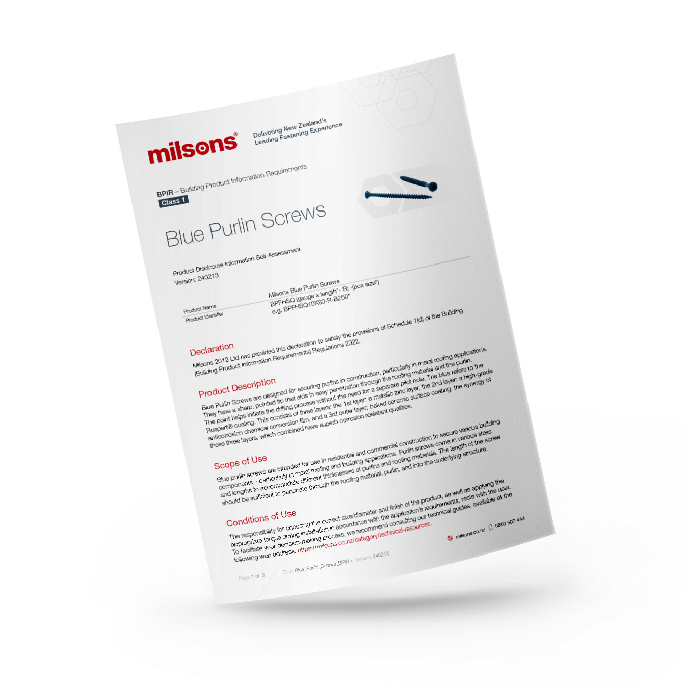 Milsons - BPIR Compliance for Building Products