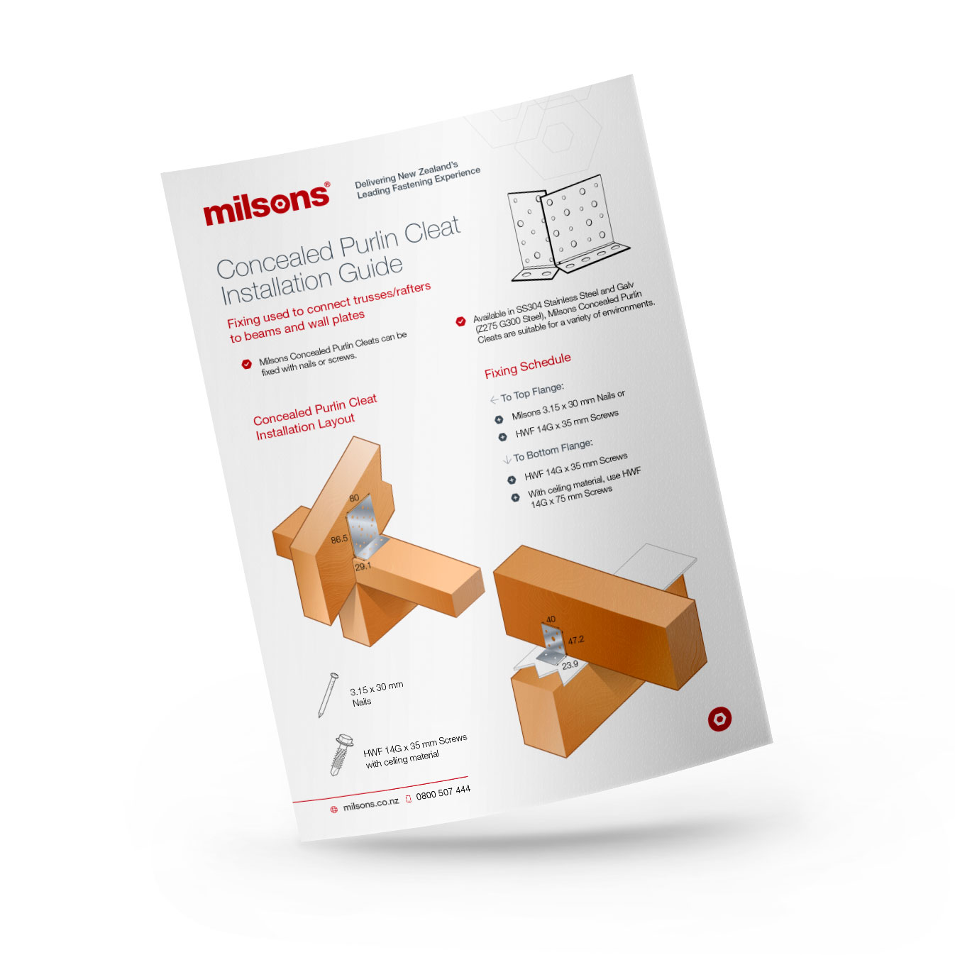 Concealed Purlin Cleat Installation Guide | Milsons