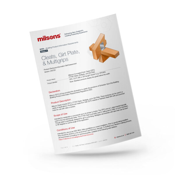 Concealed Purlin Cleats | Milsons