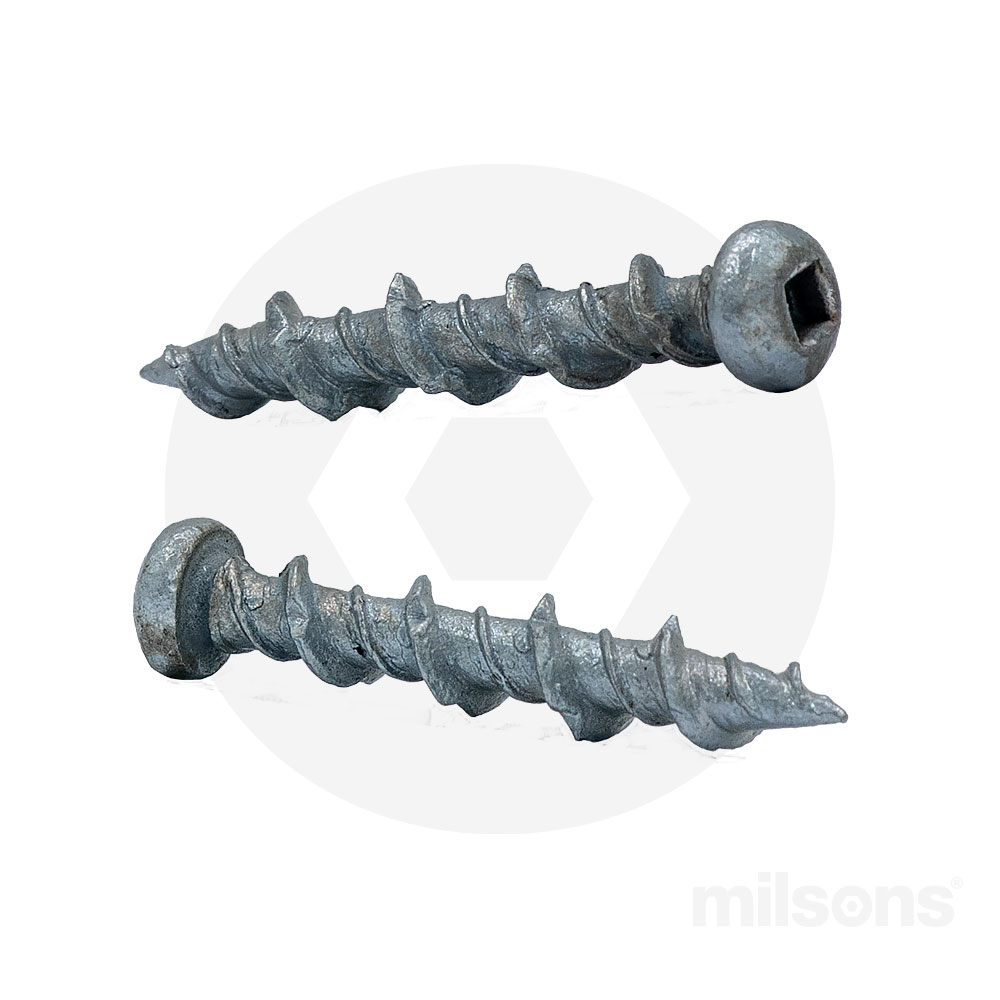 MULTI SCREW PAN SQ2: 6.5 X 32 GALV BOX 100 | Milsons